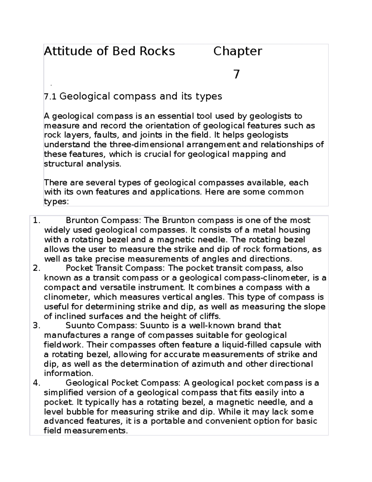 Attitude of Bed Rocks Chapter 7 geology - Attitude of Bed Rocks Chapter ...