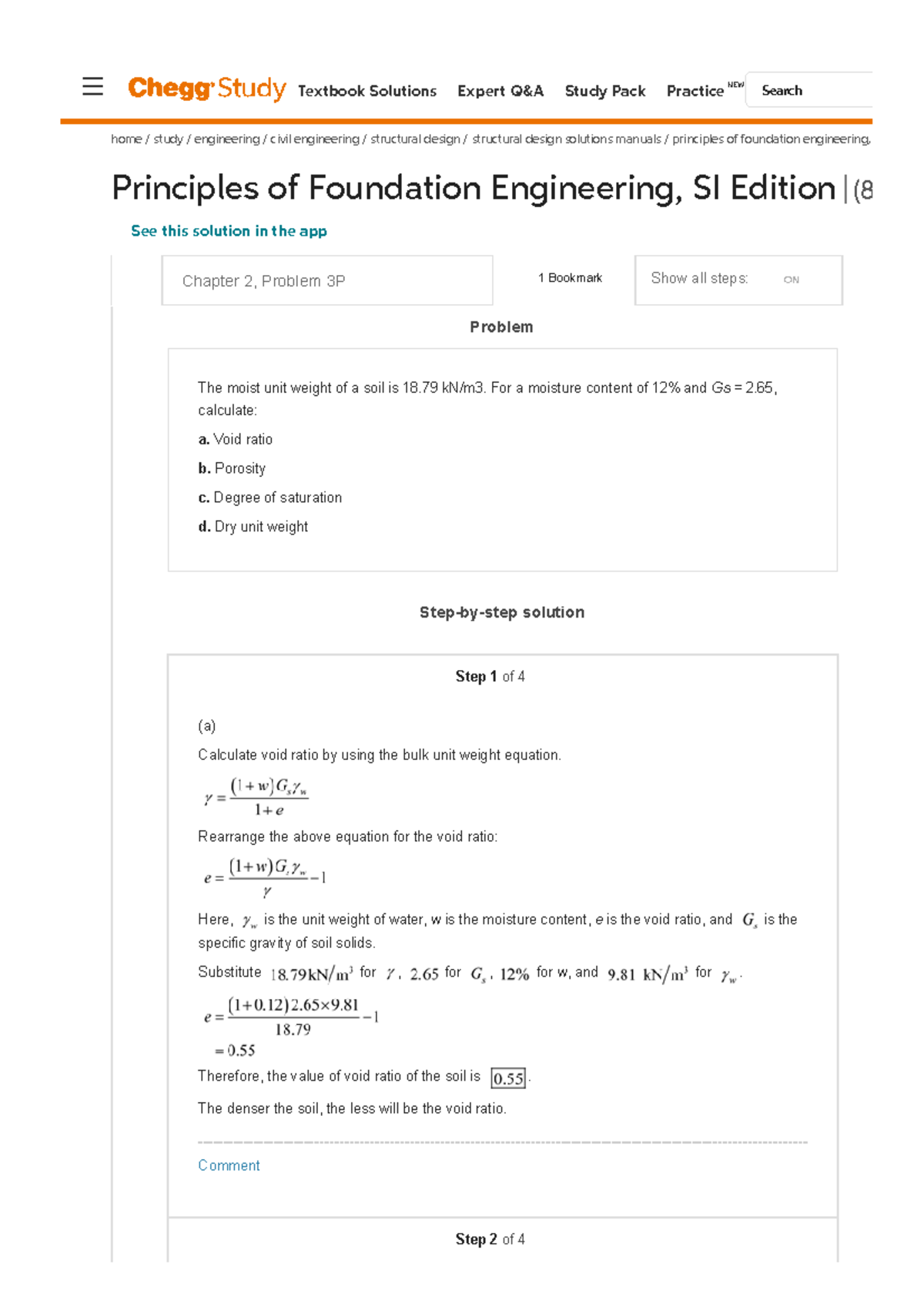 Chapter 2, Problem 3P BRAJA - home / study / engineering / civil engineering / structural design ...