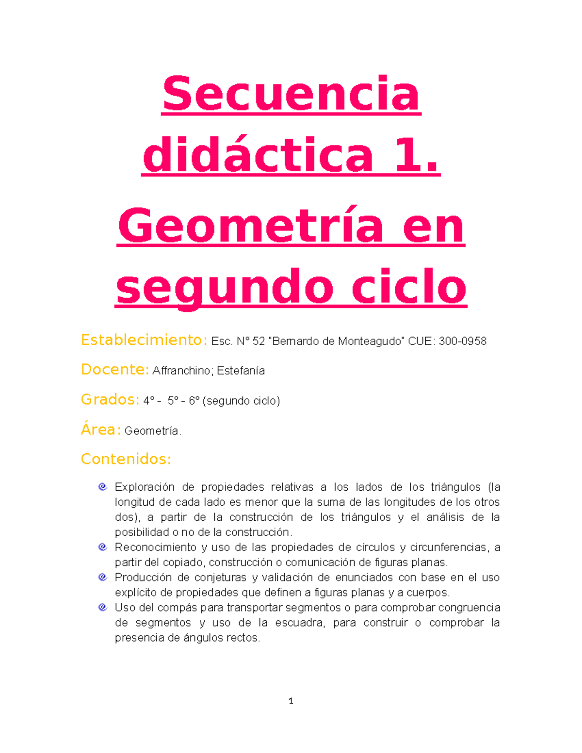 Secuencia didáctica 1 geometria - Secuencia didáctica 1. Geometría en segundo ciclo ...