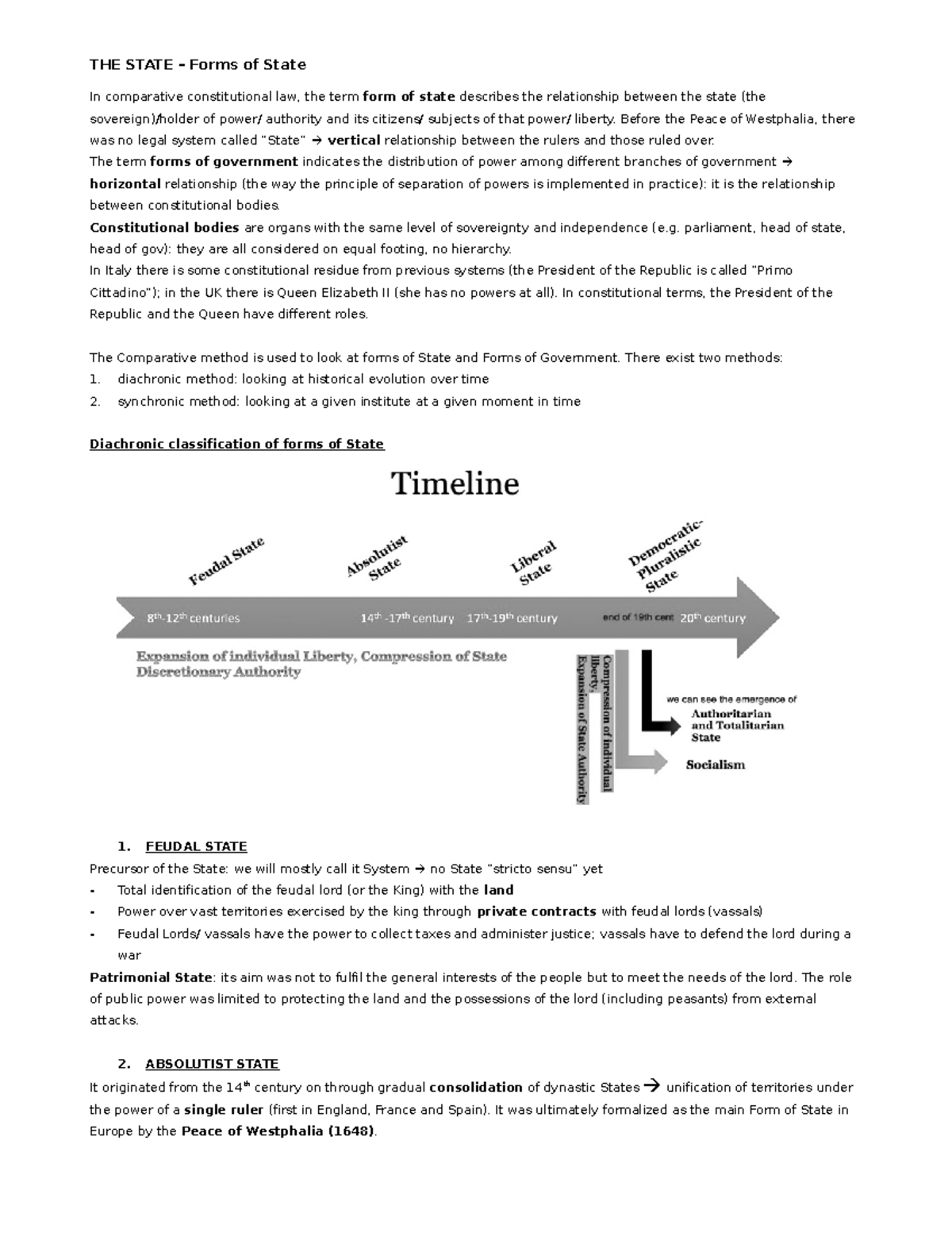 2- Forms of State - Summary of L2 - In comparative constitutional law ...