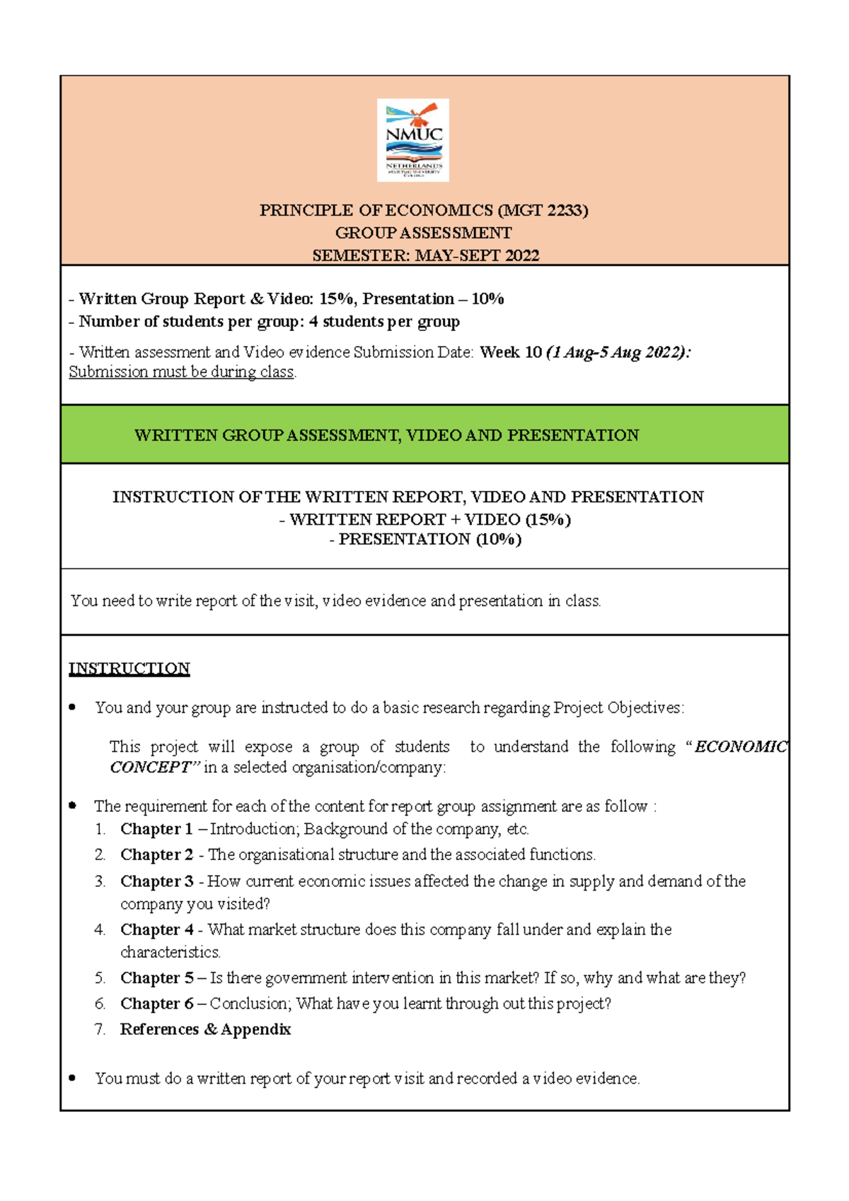 POE Group Assignment - PRINCIPLE OF ECONOMICS (MGT 2233) GROUP ...