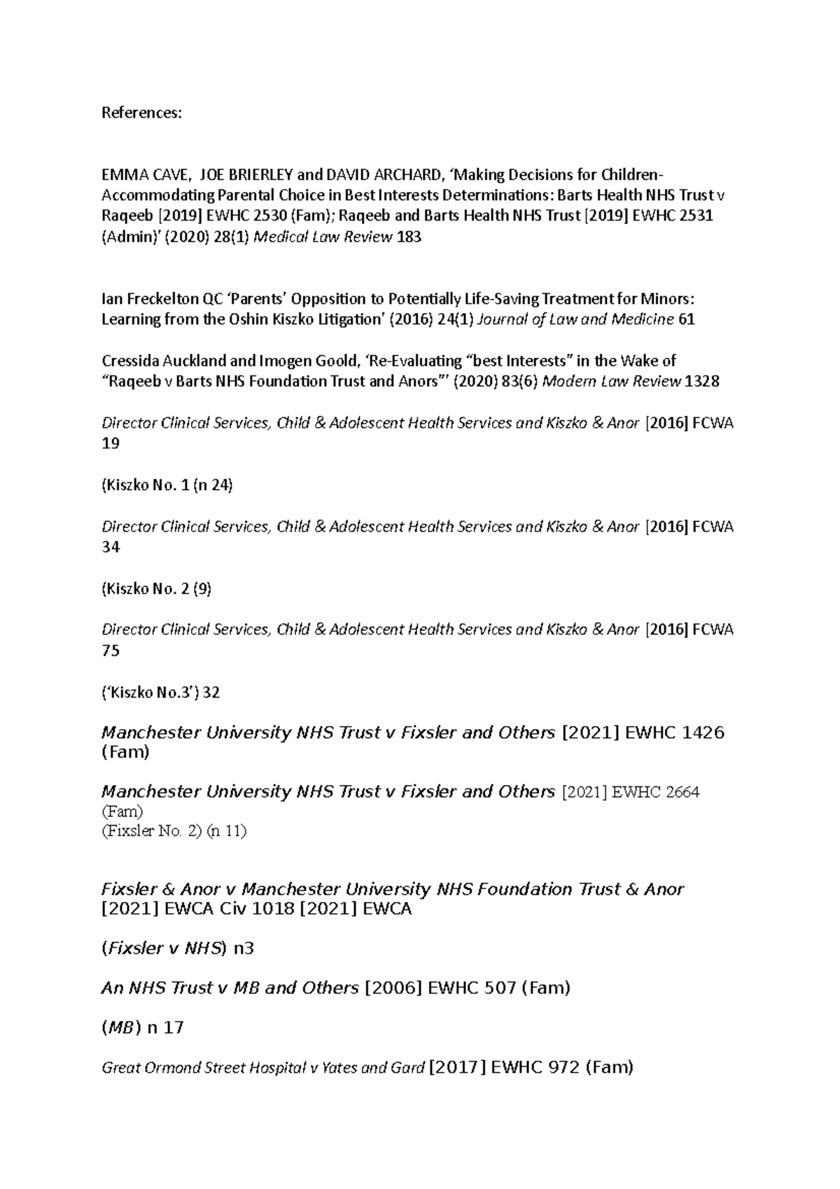 References - References: EMMA CAVE, JOE BRIERLEY and DAVID ARCHARD ...