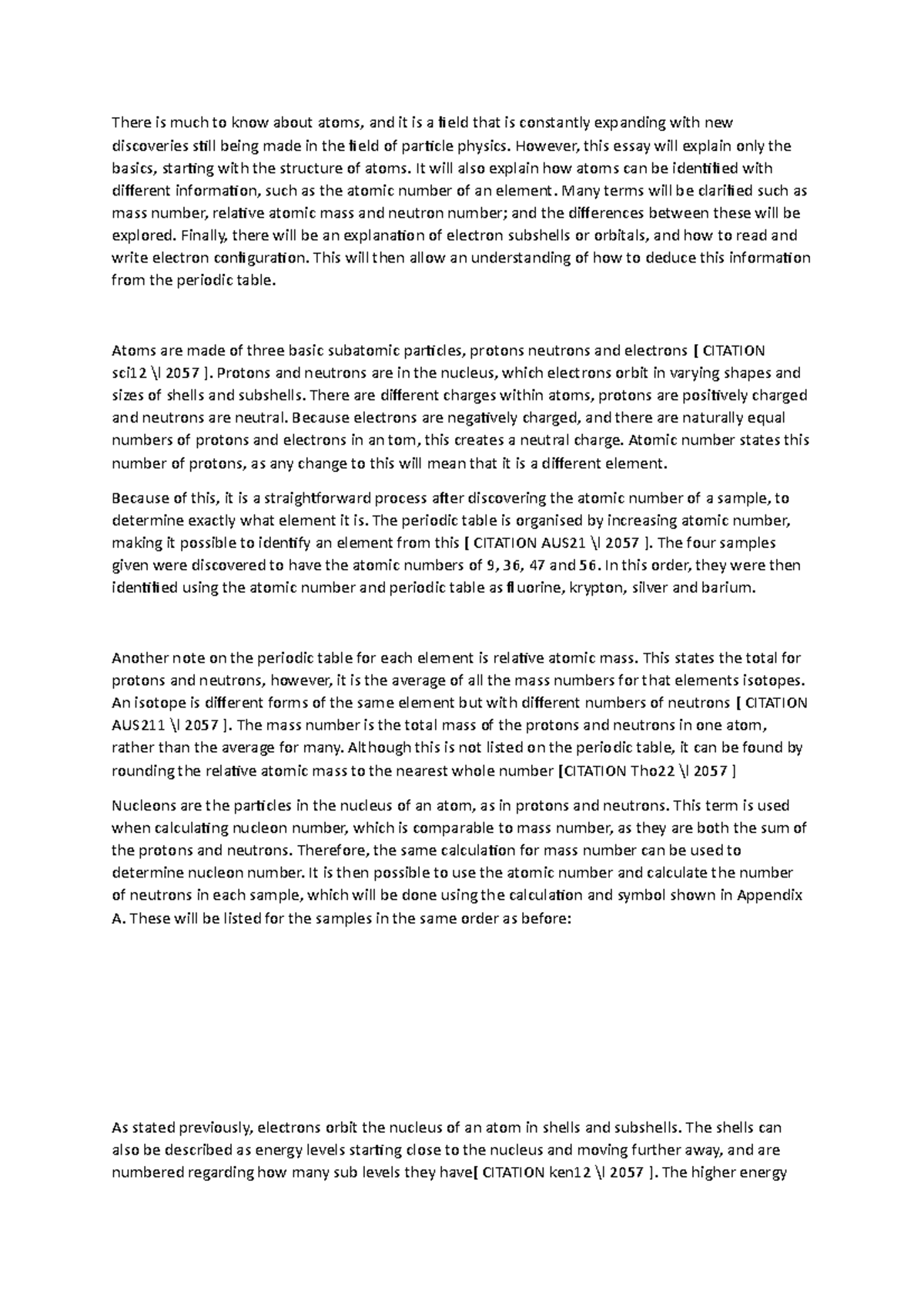 Unit 10 Atomic Structure and Bonding Essay - There is much to know ...