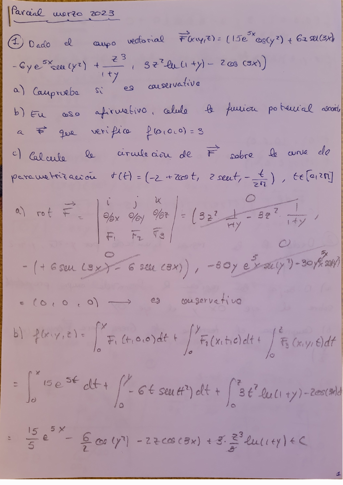 Cal II parcial marzo 2023 - Calculo II - Studocu
