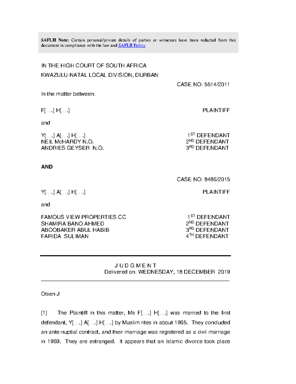 31 - Case law - SAFLII Note: Certain personal/private details of ...