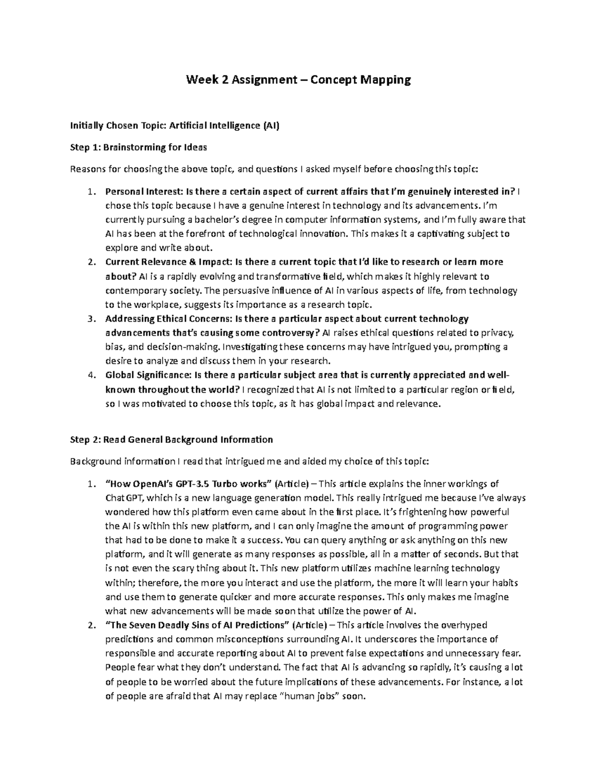 Week2 - Concept Mapping - Week 2 Assignment – Concept Mapping Initially ...