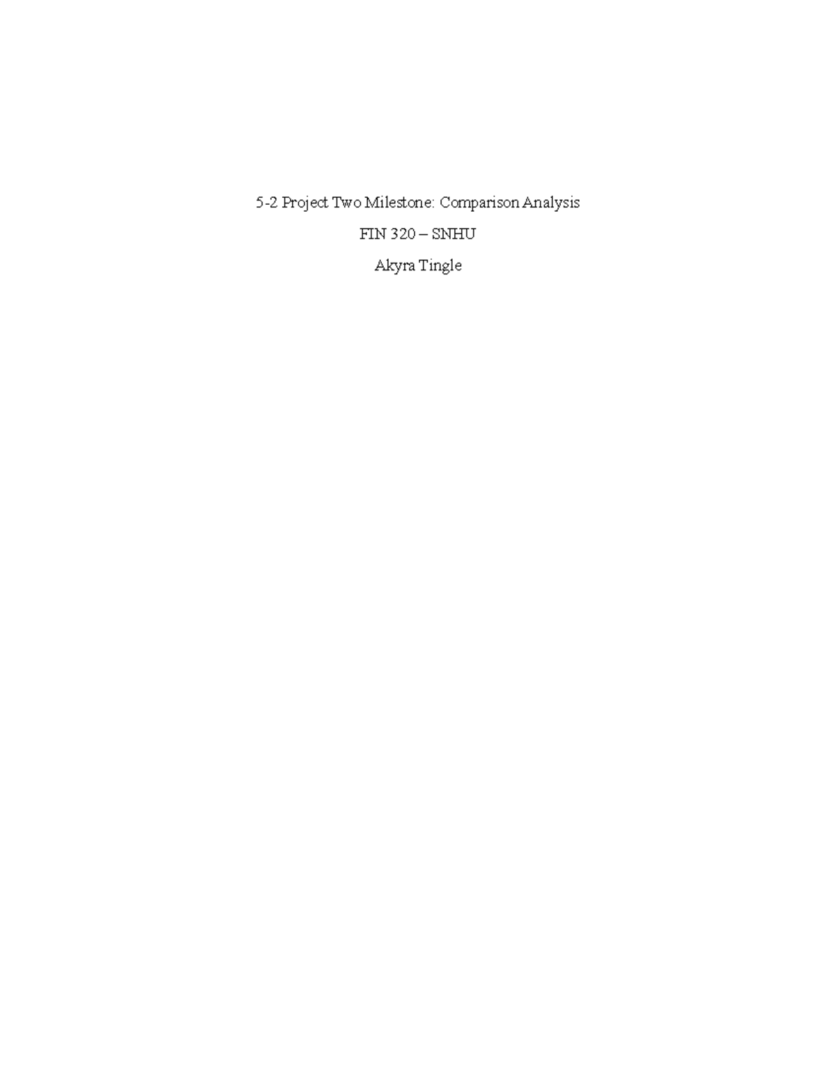 5-2 Project Two Comparison Analysis - 5-2 Project Two Milestone ...