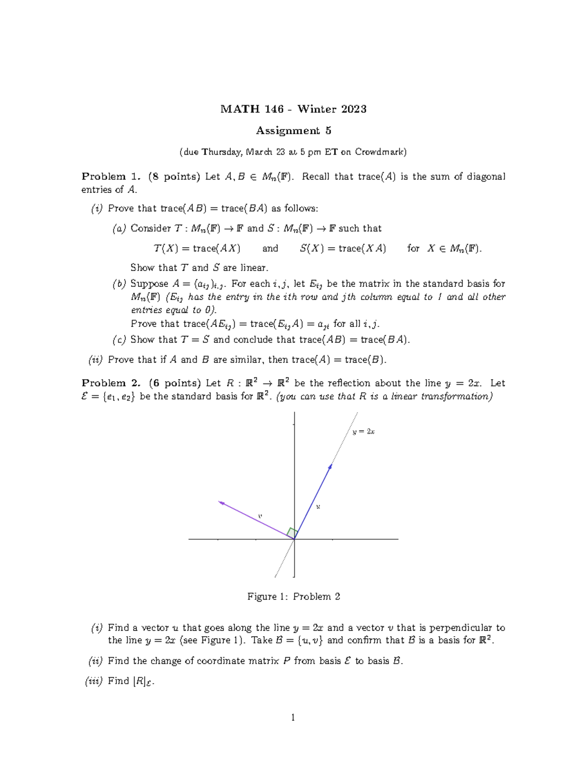 MATH146-A5-W23 - Assignment for Math 146, applications of matrix ...