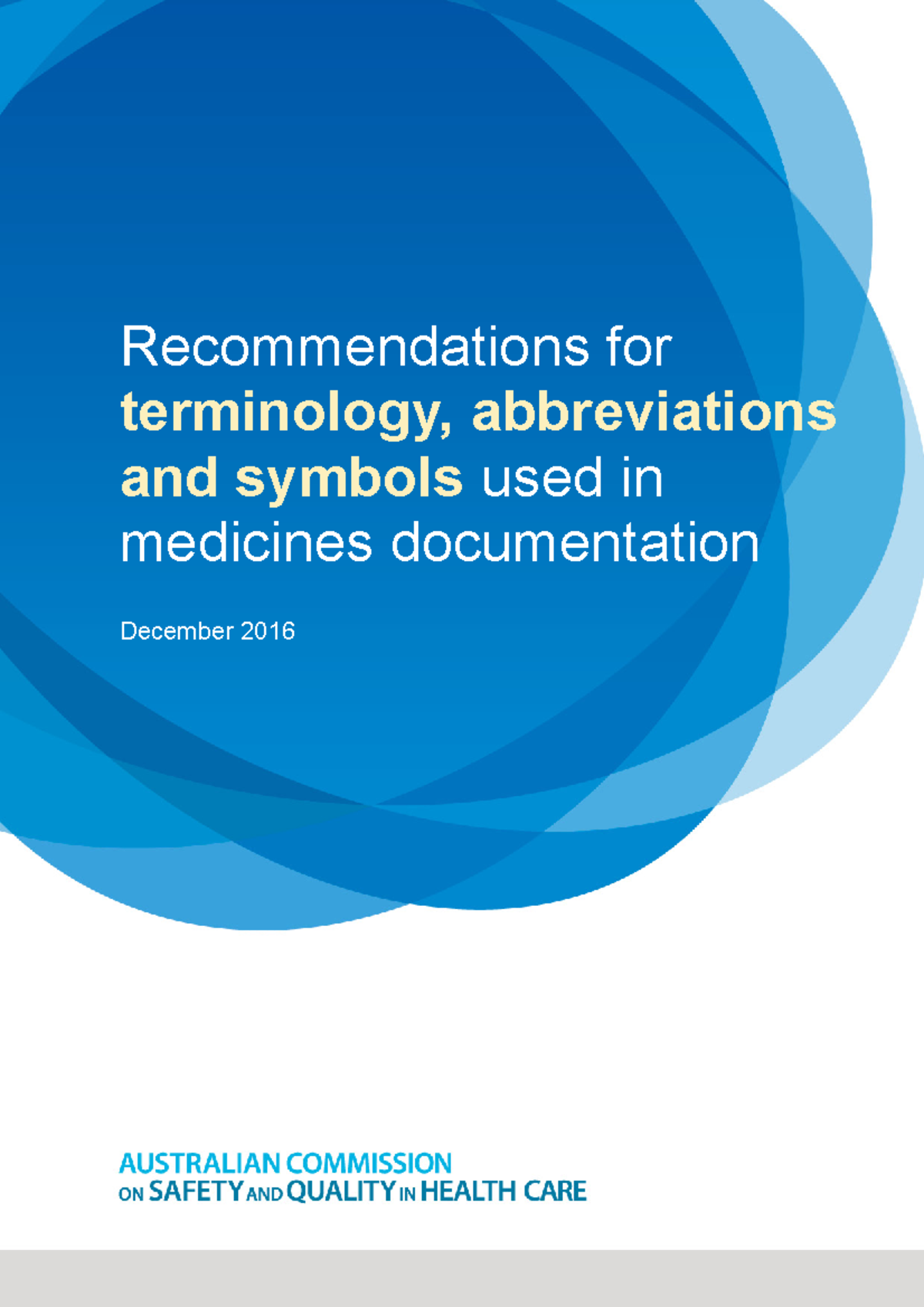 Recommendations for terminology abbreviations and symbols used in ...