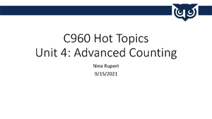C960 formula sheet edited - Algorithm Complexity Number Theory Division algorithm: Let 𝑥 be an ...