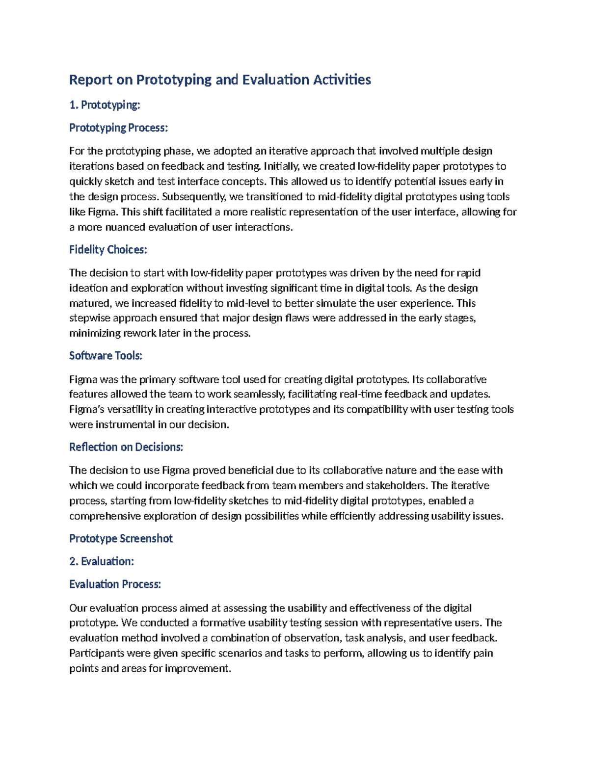 Report on Prototyping and Evaluation Activities - Report on Prototyping ...