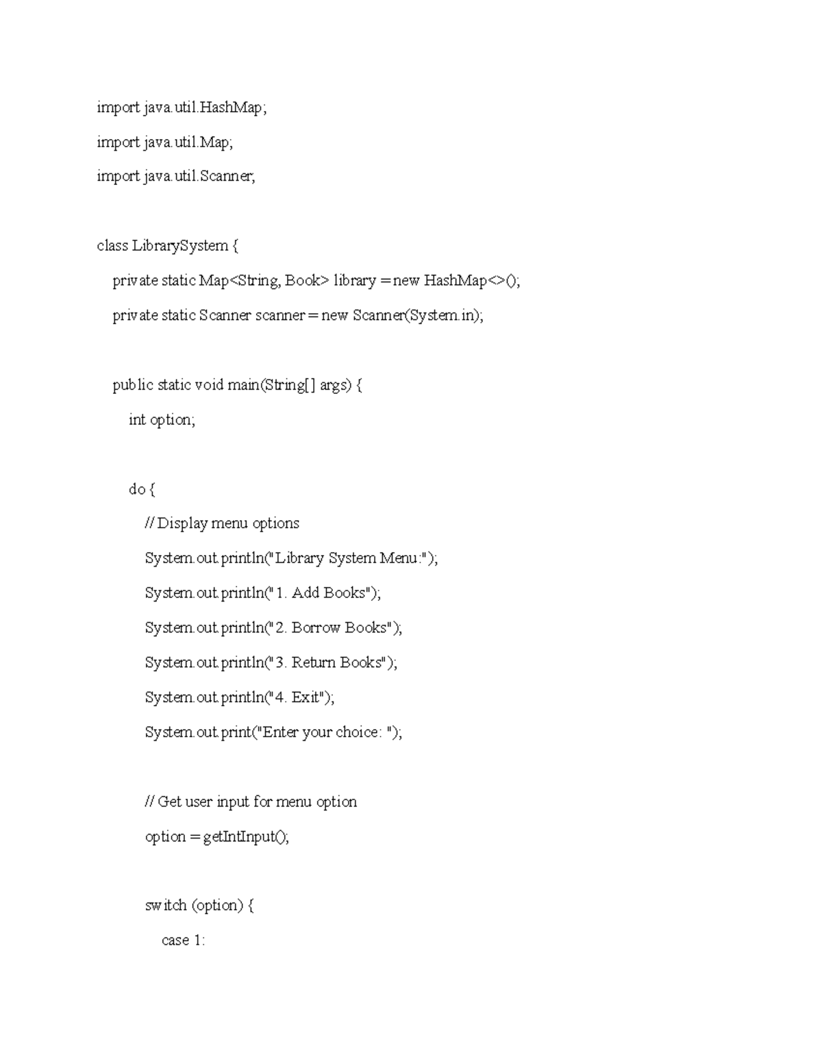 Assignment 2 - import java.util; import java.util; import java.util; class LibrarySystem ...