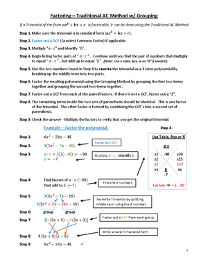 Factoring by Substitution - SOC 231 - ECC - Studocu