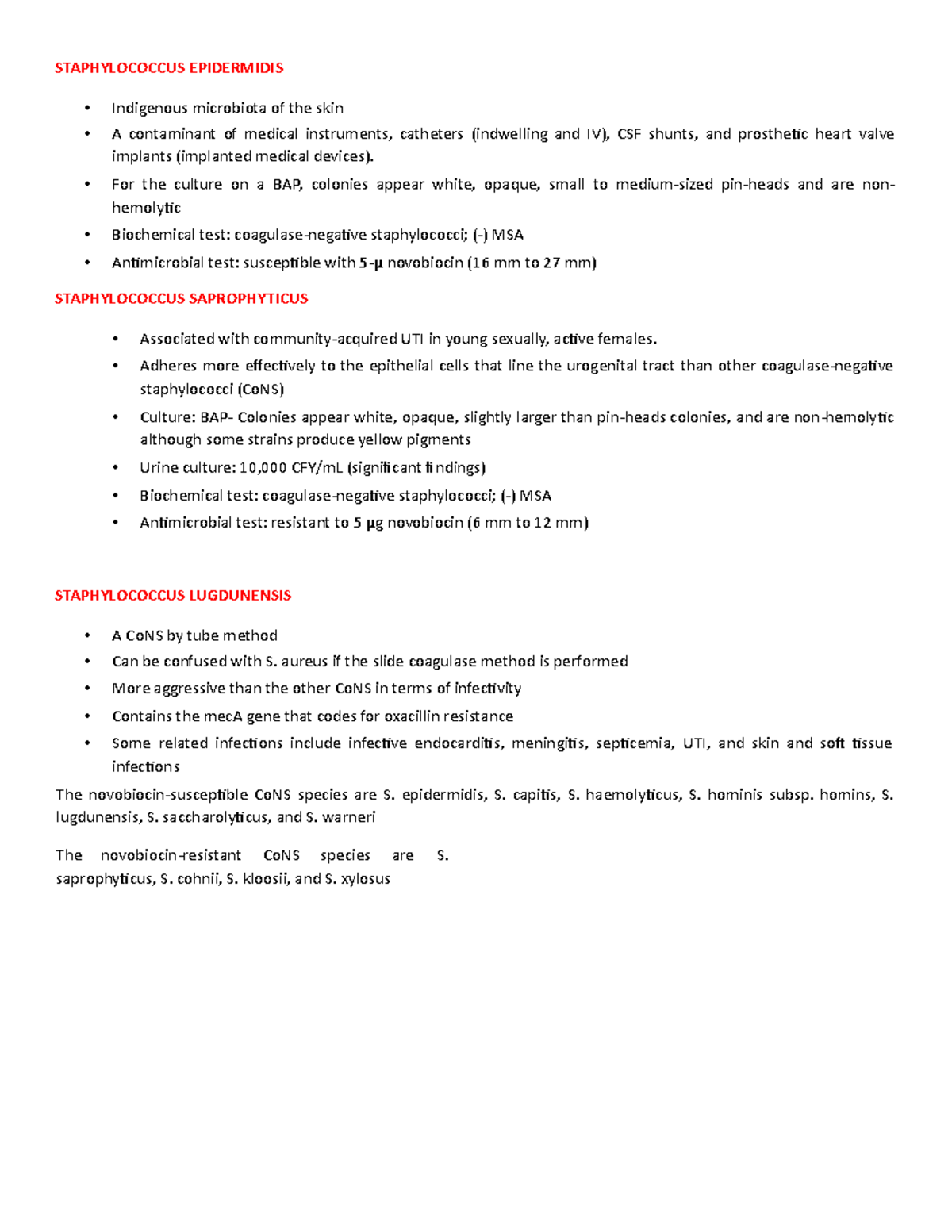 Stapilococci - STAPHYLOCOCCUS EPIDERMIDIS and STAPHYLOCOCCUS ...