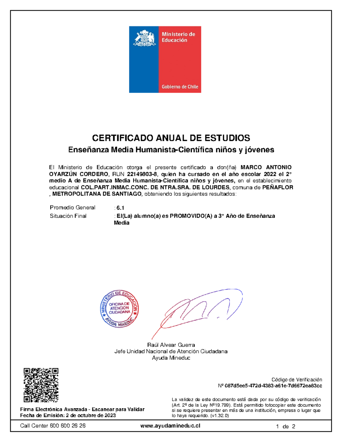 Inbound 7648621706212230355 - Raúl Alvear Guerra Jefe Unidad Nacional ...