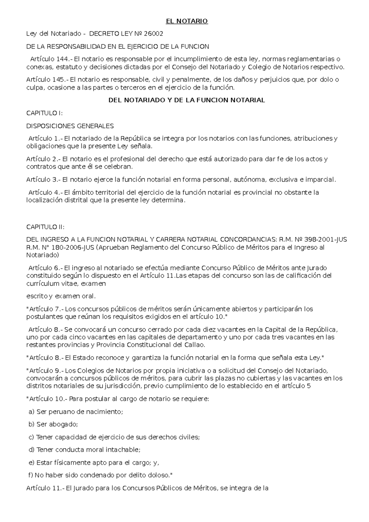 EL Notario - XCCCCC - EL NOTARIO Ley del Notariado - DECRETO LEY Nº ...