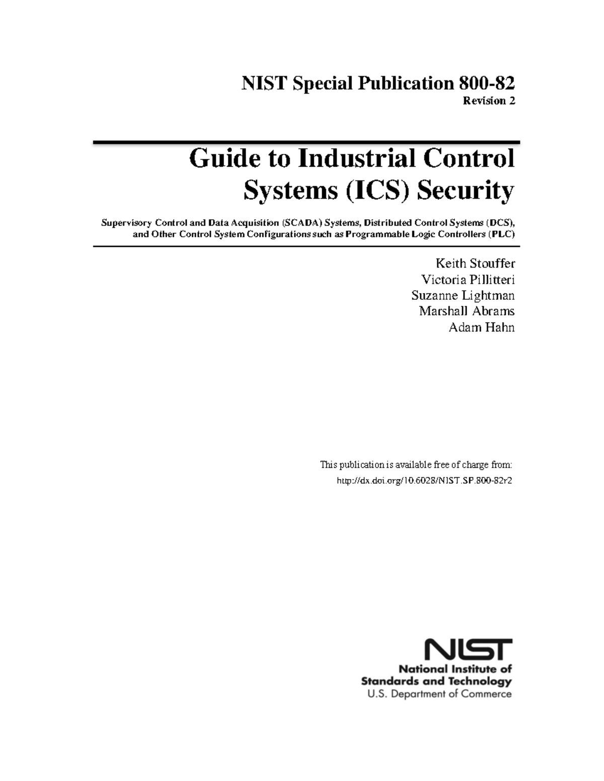 ICS Security NIST - NIST Special Publication 800- Revision 2 Guide to ...