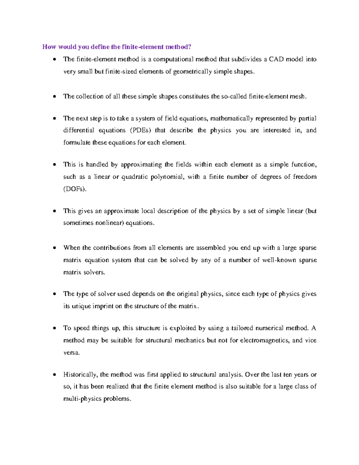 FEM, FDM, FEM in CFD notes - Computational Fluid Dynamics - GTU - Studocu