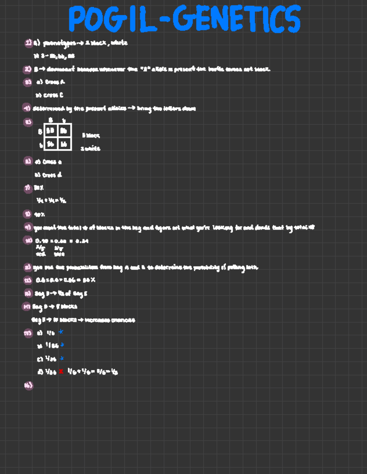 Bio 132 - Active Learning - POGIL-GENETICS 1) as phenotypes -> 2 black ...
