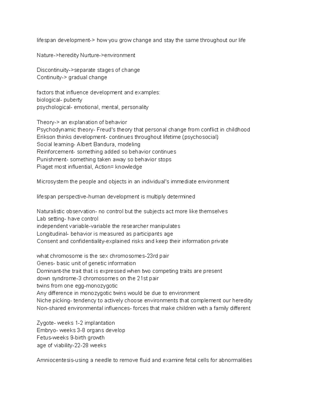 Human Growth chapter 1 - lifespan development-> how you grow change and ...