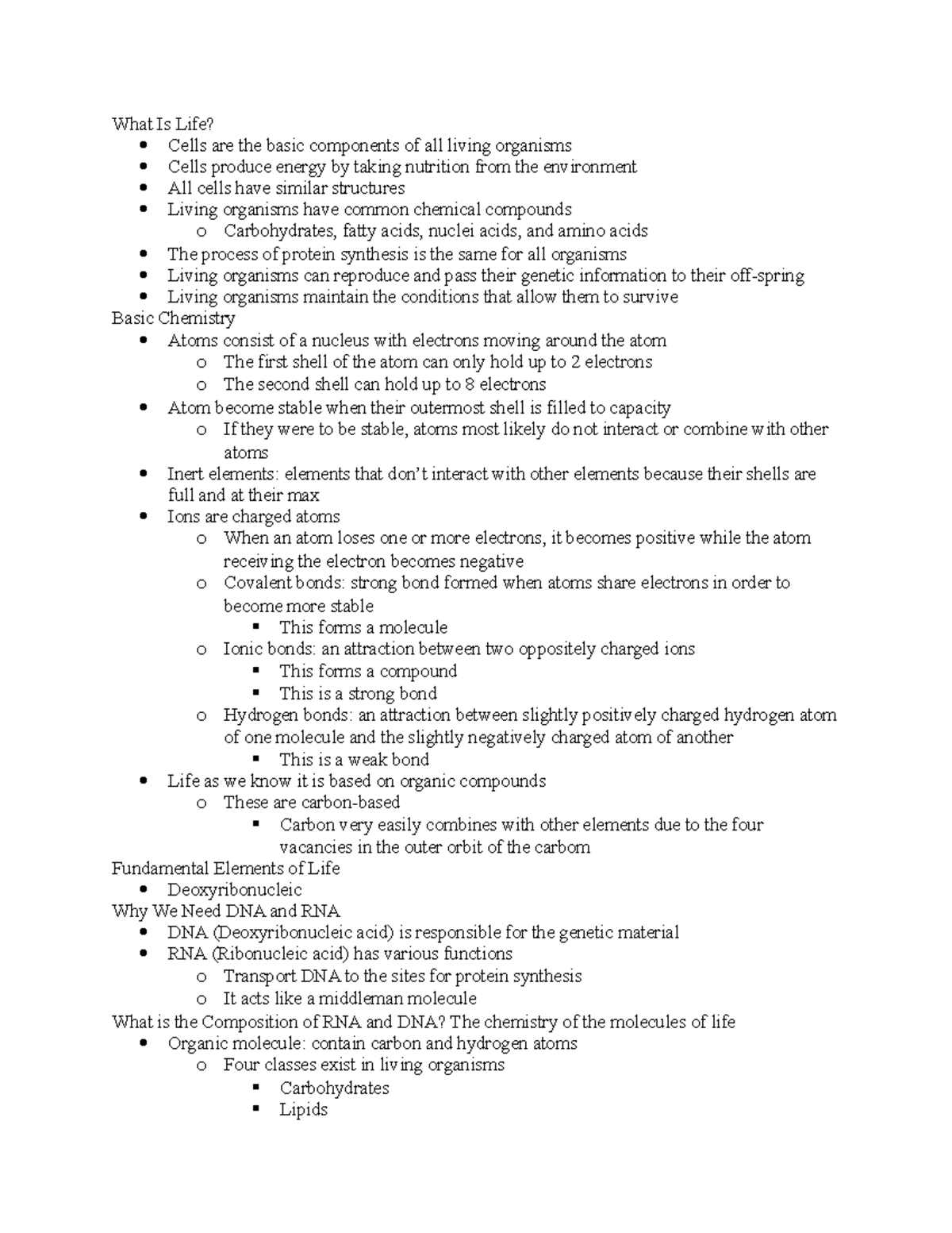 The ingredients for life - What Is Life? Cells are the basic components ...