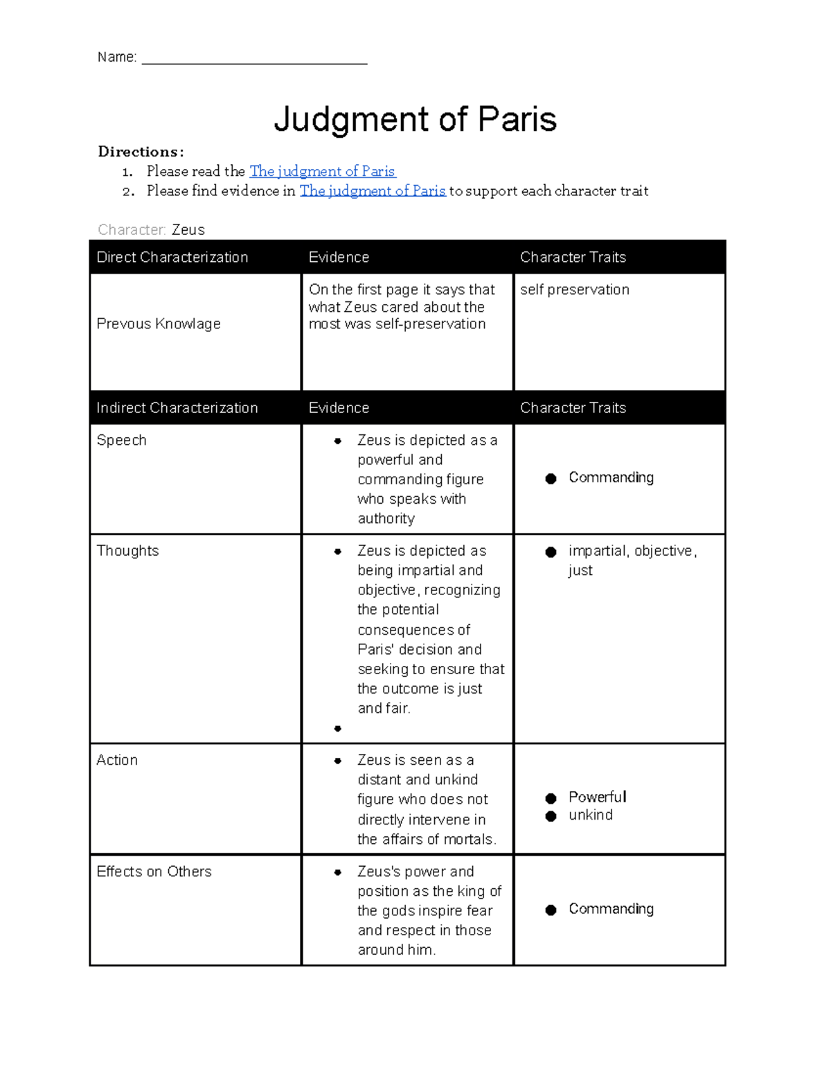 Judgment of Paris - Mission College Eng - Judgment of Paris Directions ...