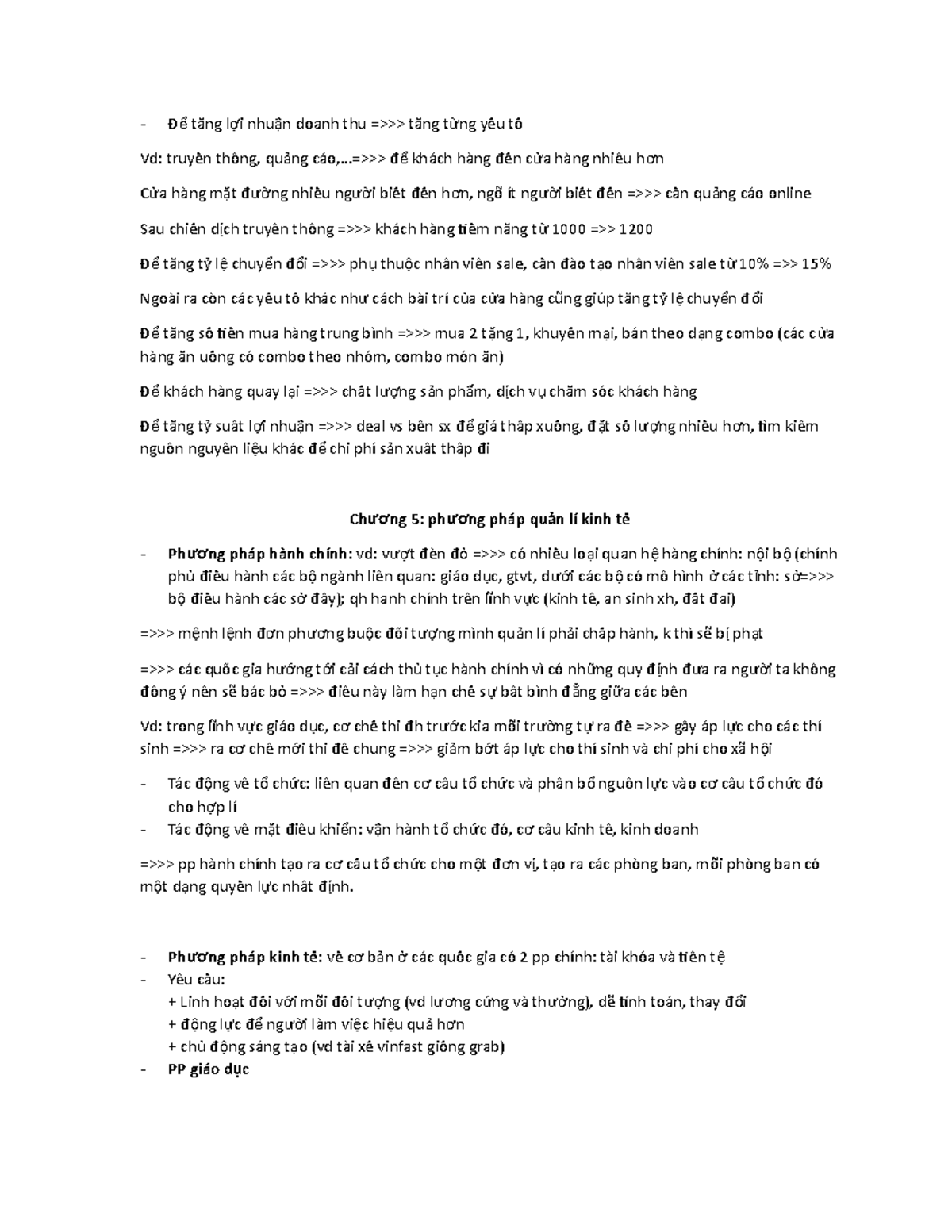 Nlqlkt - nlql - Đ ể tăng l i nhu n doanh thu =>>> tăng tợ ậ ừng yếếu tốế Vd: truyếền thống ...