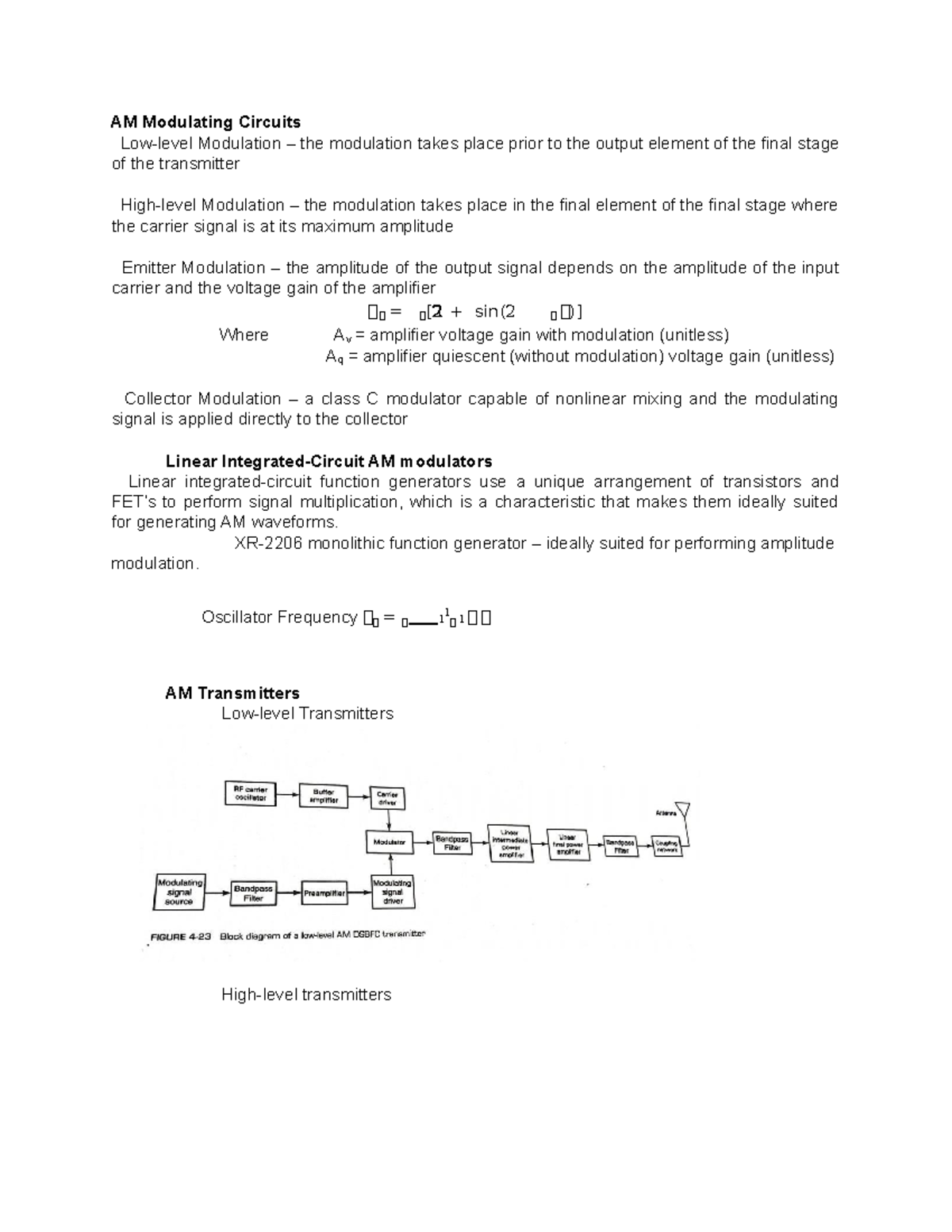 AM Modulating Circuits - AM Modulating Circuits Low-level Modulation ...