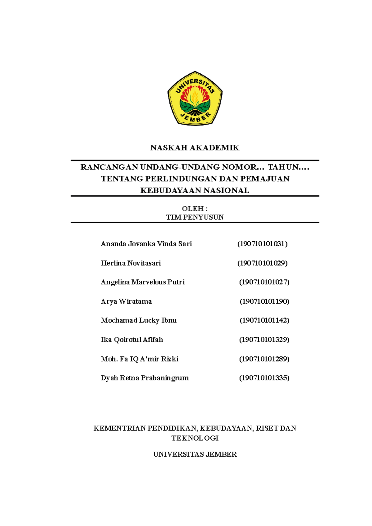 Naskah Akademik 6 - NASKAH AKADEMIK RANCANGAN UNDANG-UNDANG NOMOR ...