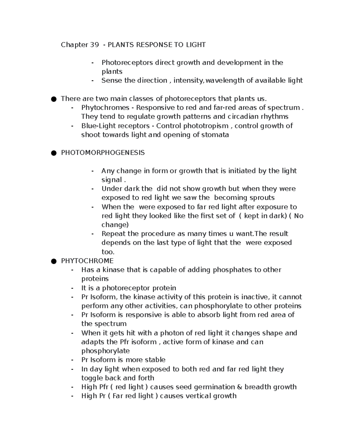 Chapter 39 - Plants response to light - Chapter 39 - PLANTS RESPONSE TO ...