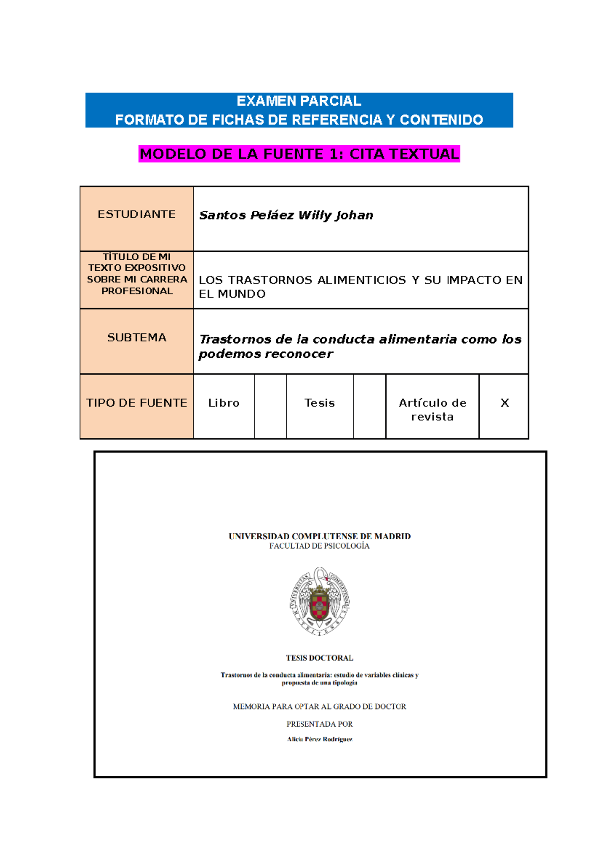 Formato PARA EL Examen Parcial - EXAMEN PARCIAL FORMATO DE FICHAS DE REFERENCIA Y CONTENIDO ...