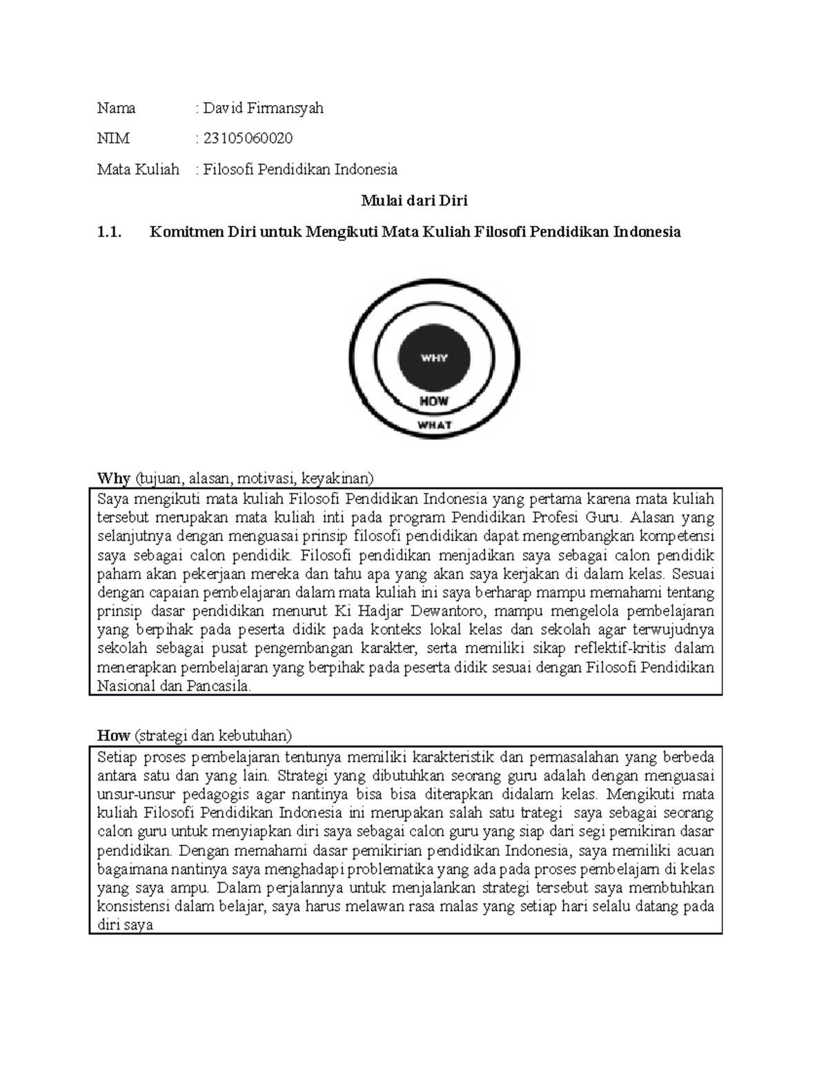 Golden Circle - Nama : David Firmansyah NIM : 23105060020 Mata Kuliah : Filosofi Pendidikan ...