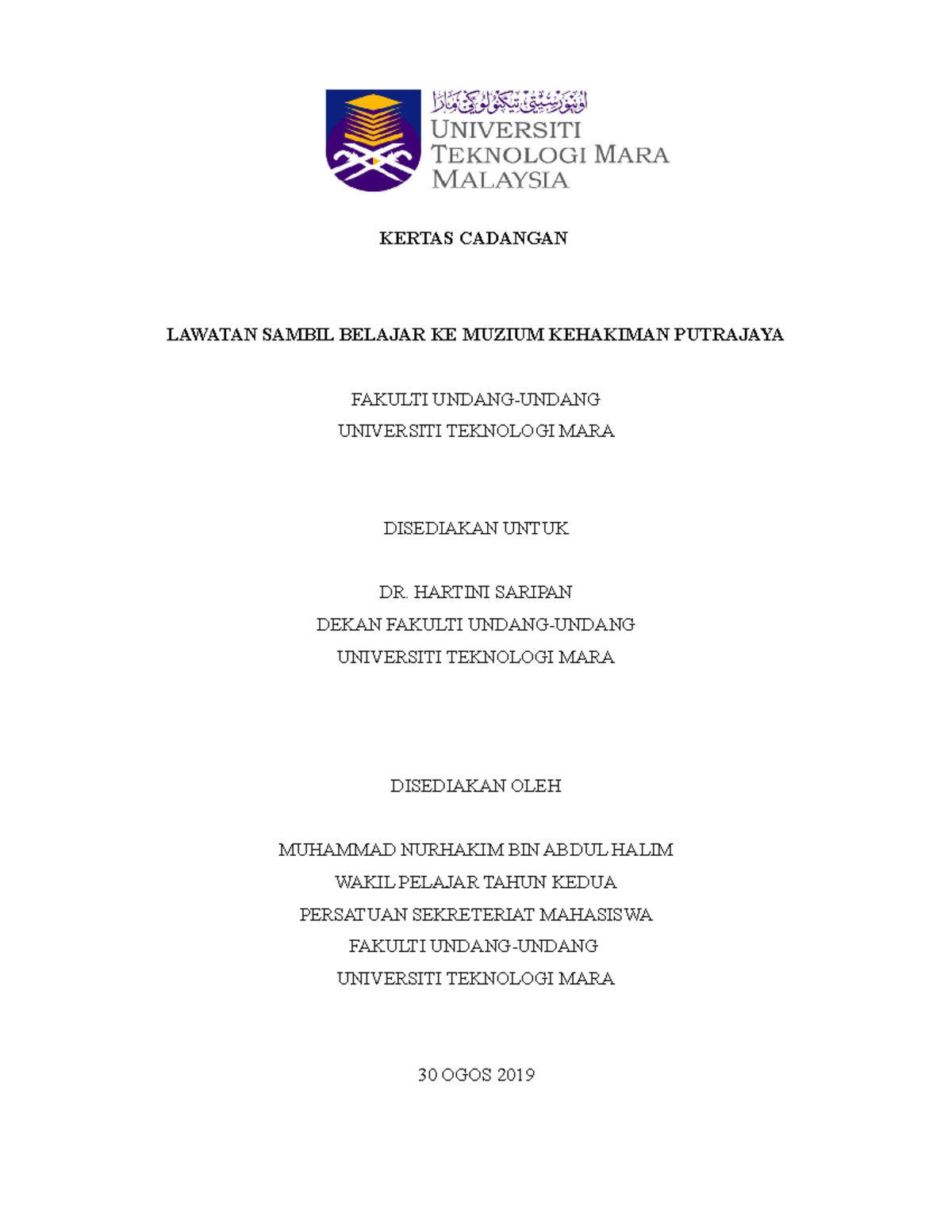 Proposal BMU - KERTAS CADANGAN LAWATAN SAMBIL BELAJAR KE MUZIUM ...