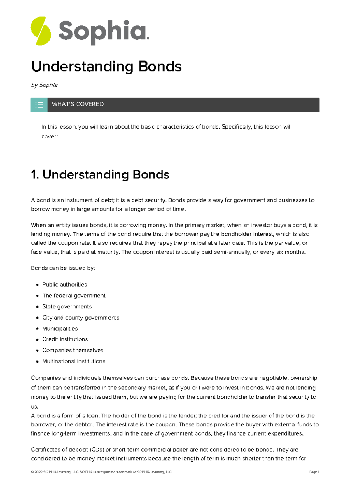 Understanding bonds - guide and examples - Understanding Bonds by ...