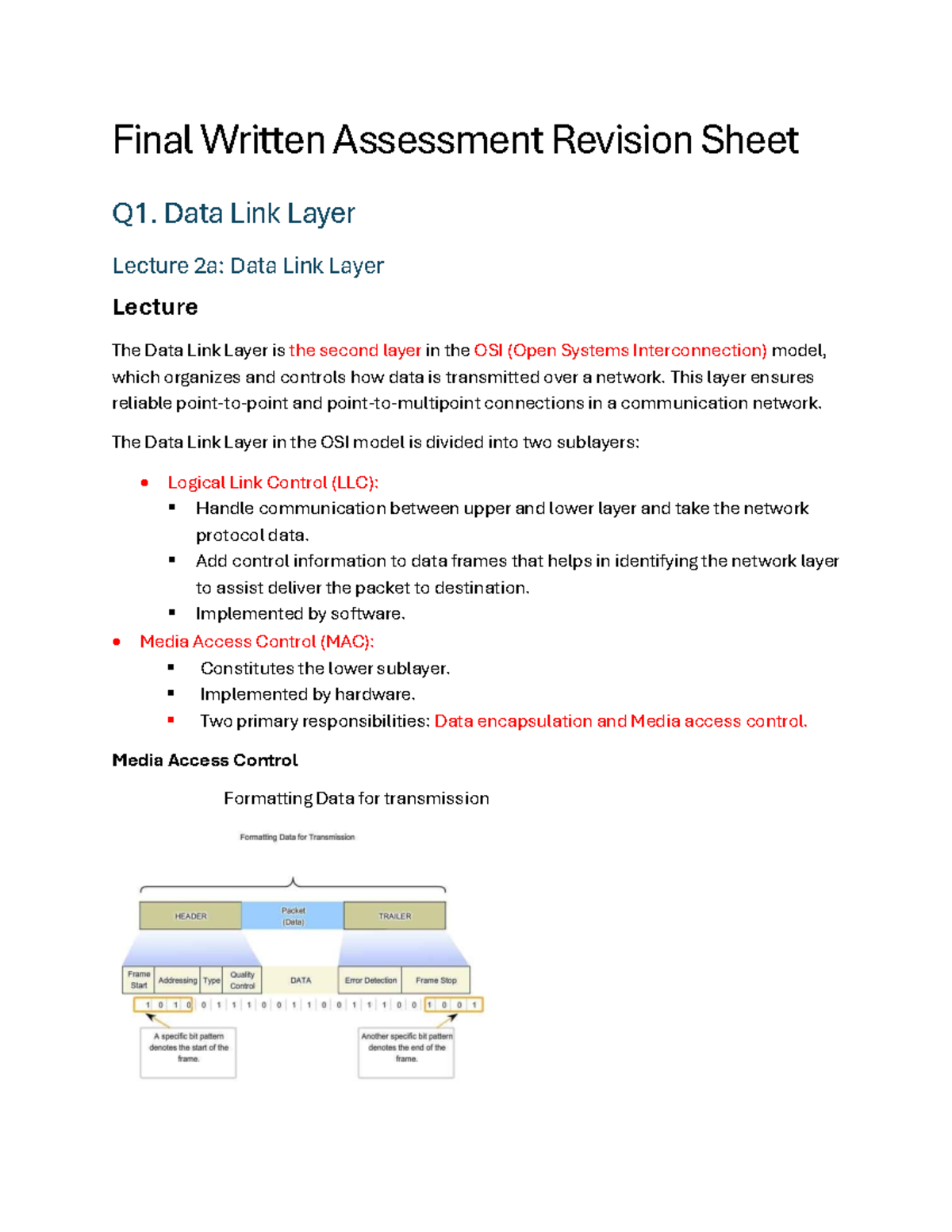 Network - Summary Information Technology of Engineering - Final Written ...