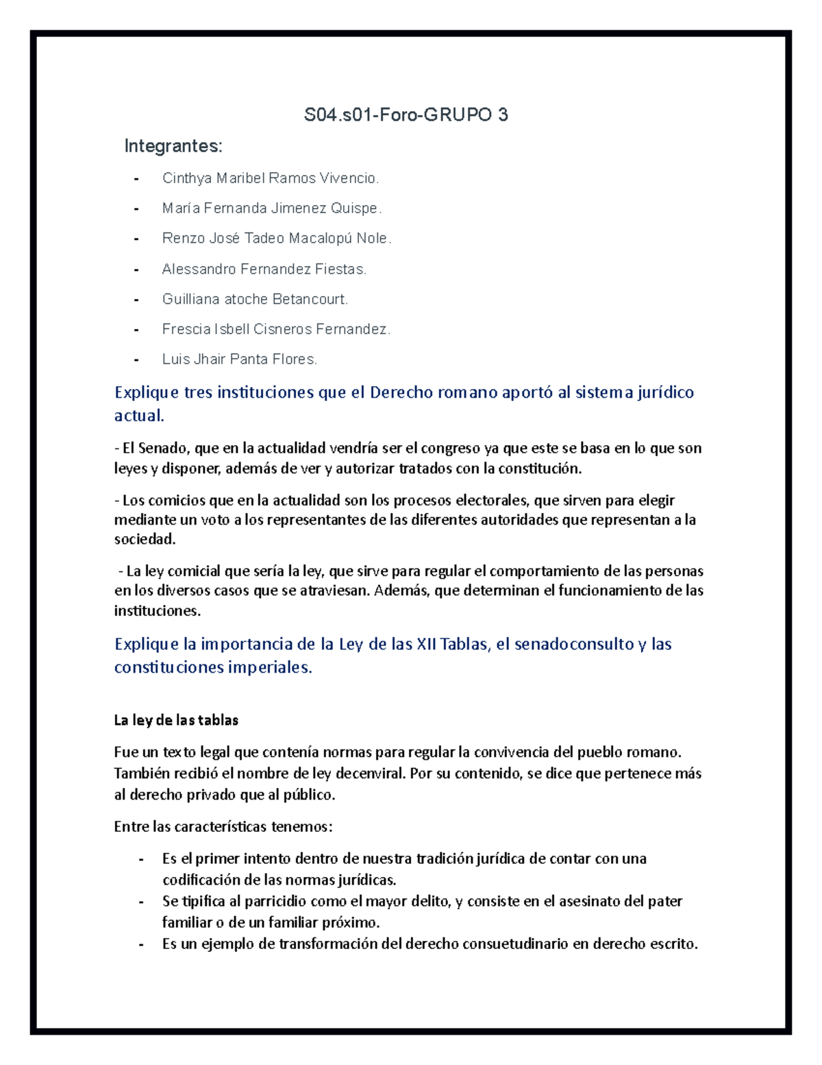 S04 - Forossemanales - S04-Foro-GRUPO 3 Integrantes: Cinthya Maribel ...