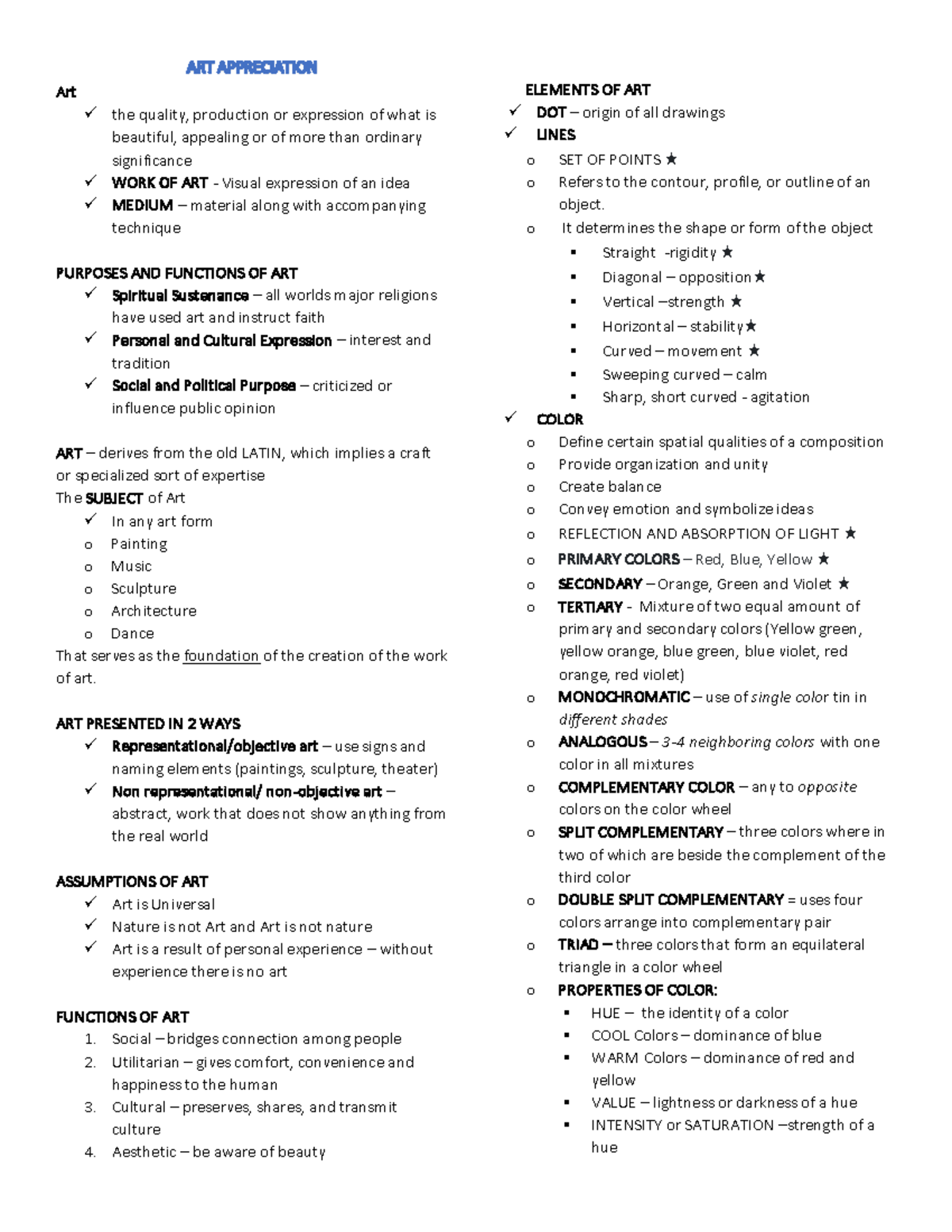 Art-Appreciation - Art-Appreciation - Art the quality, production or ...