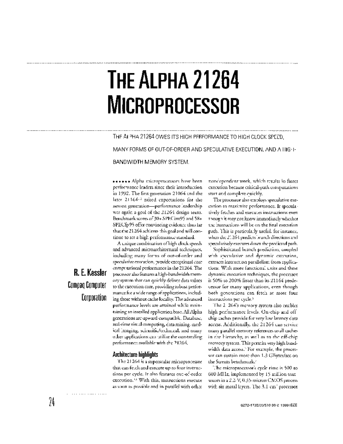 Alpha 21264 - Arquitectura De Computadores - Studocu