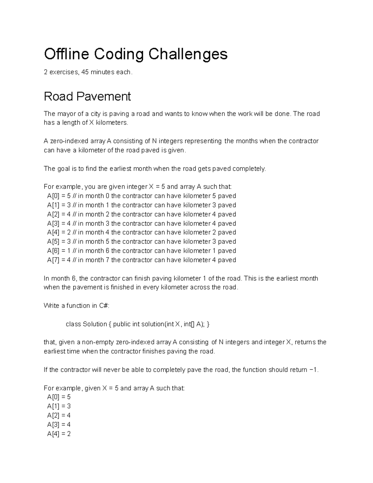 Offline Exercises for Candidates - Offline Coding Challenges 2 ...