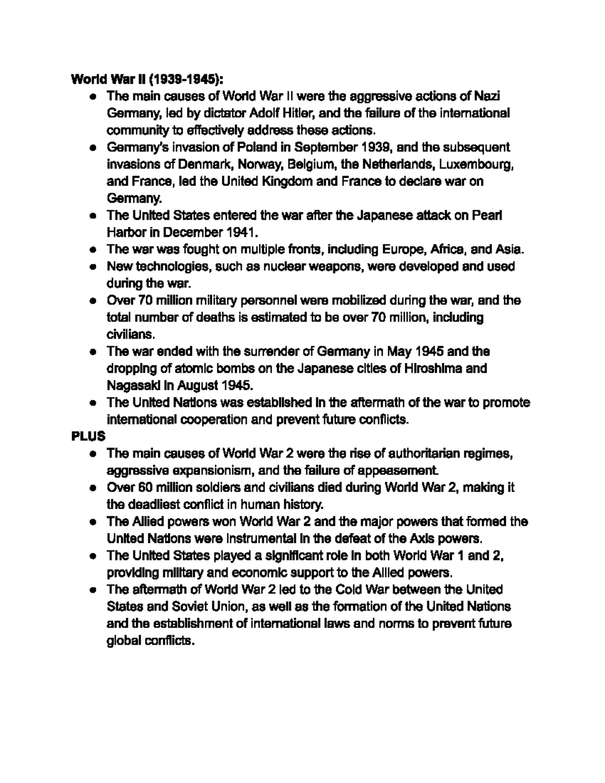 World War II - basic information. - HST 122 - Studocu