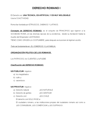 ROMA Clásica, INVESTIGACIÓNB - ÍNDICE I. - Studocu