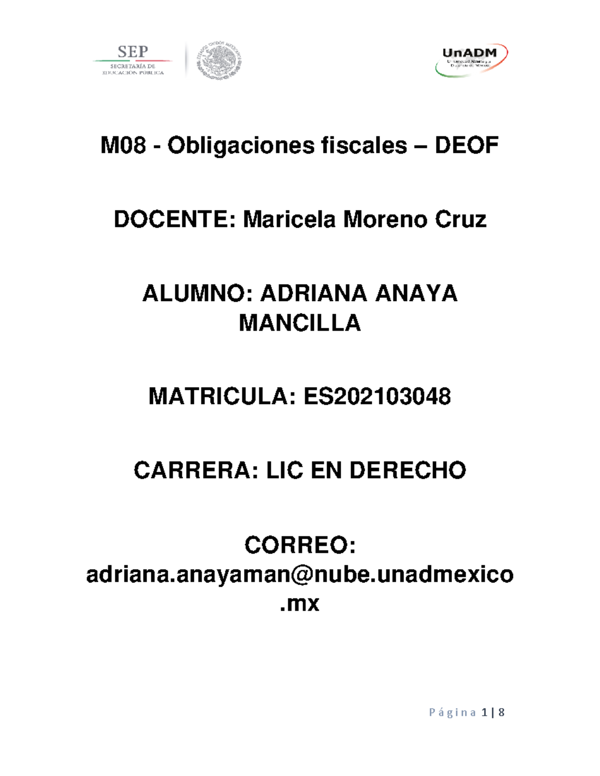 M8 U2 S6 ADAM - msajs snmss sns - M08 - Obligaciones fiscales – DEOF ...