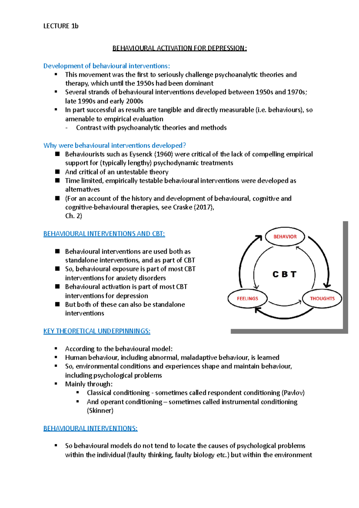 Behavioural Activation FOR Depression - BEHAVIOURAL ACTIVATION FOR ...