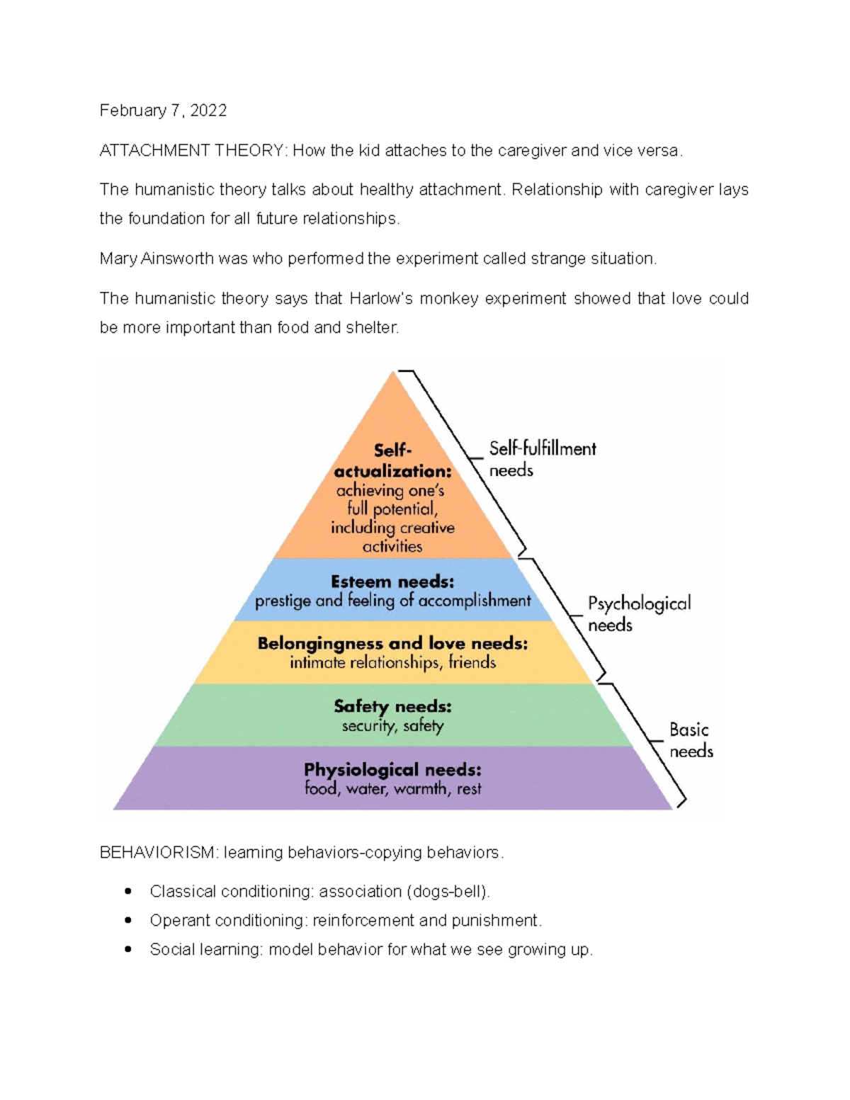 ATTACHMENT THEORIES - February 7, 2022 ATTACHMENT THEORY: How the kid ...
