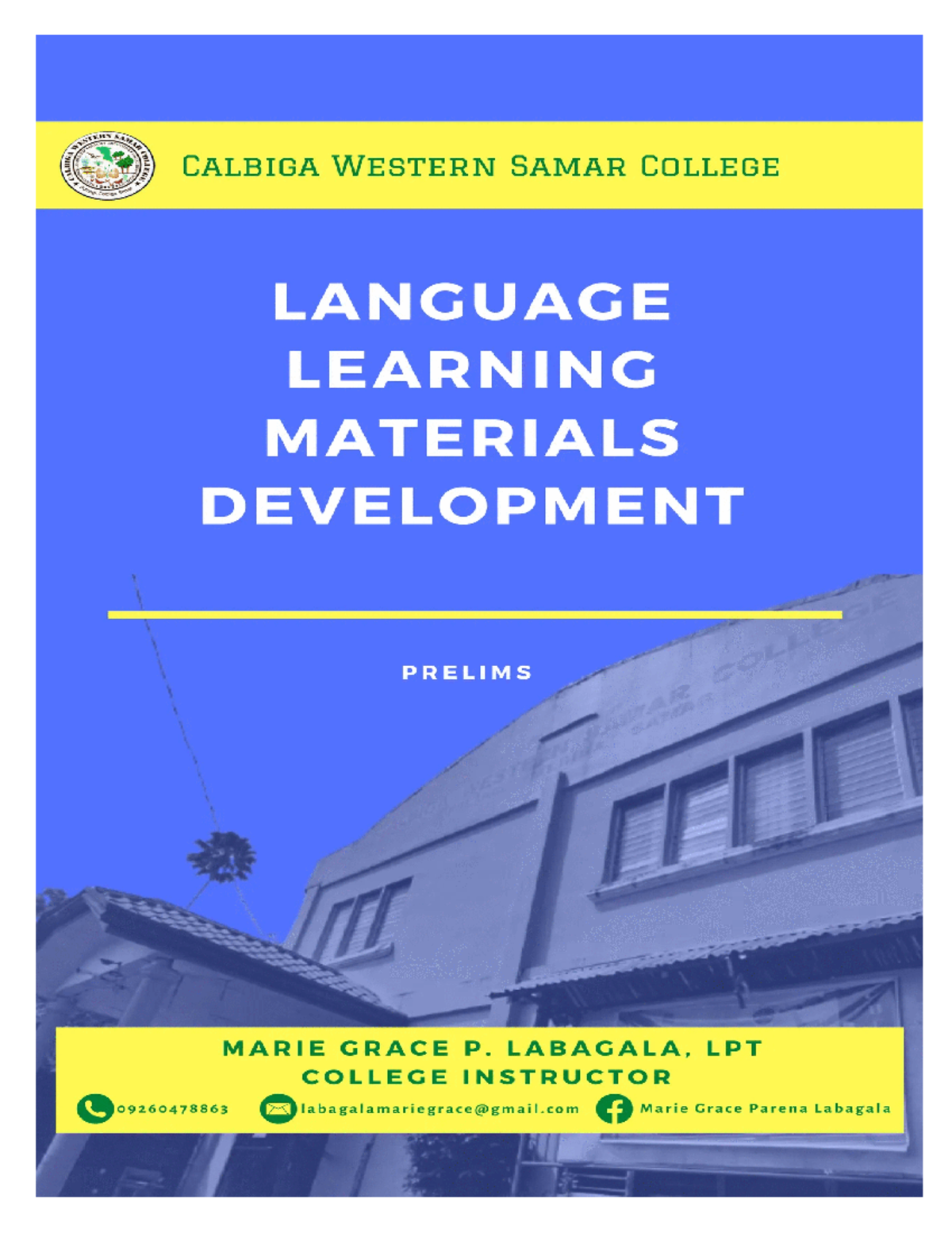 Language Learning Materials And Development UNIT 1 Introduction To 