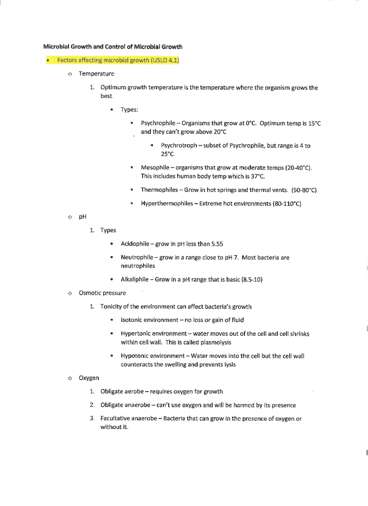 UNIT 4 Micros - Unit 4 enrichment notes - BIO 2100 - Studocu