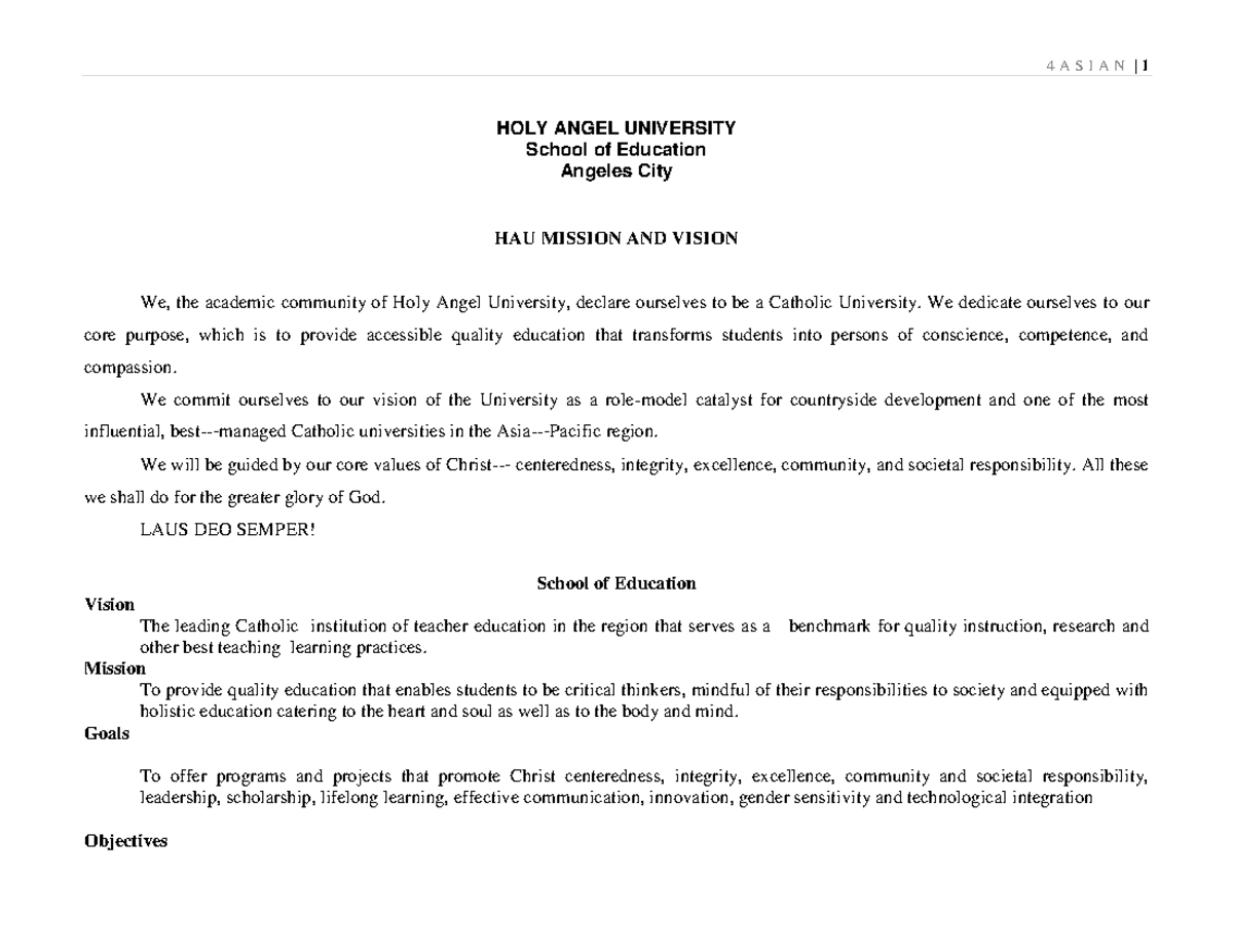 4 Asian - Amazing - HOLY ANGEL UNIVERSITY School of Education Angeles ...