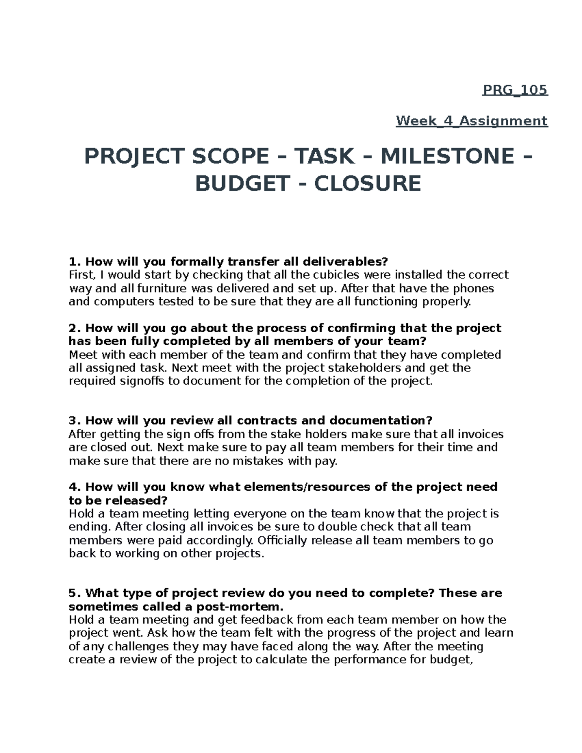 PRG105 Assignment 4 - PRG_ Week_4_Assignment PROJECT SCOPE – TASK ...
