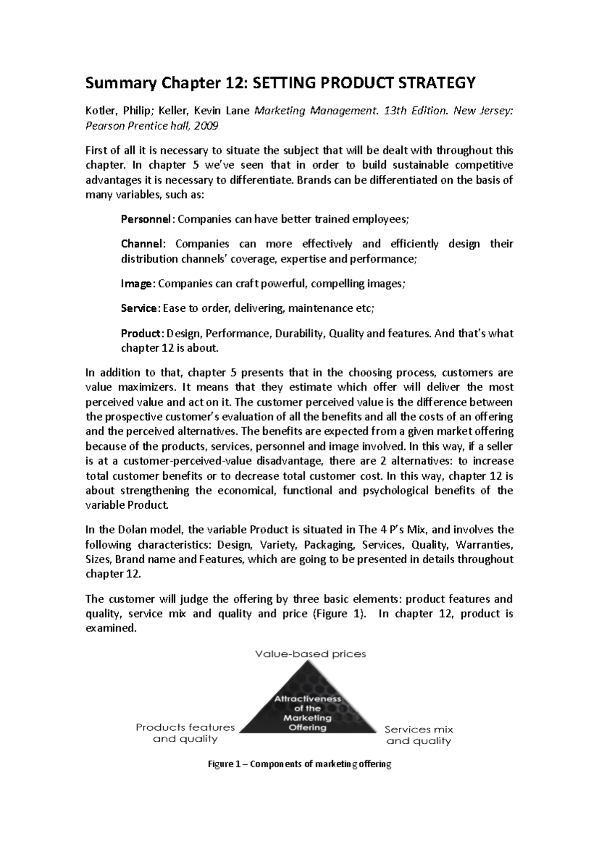 product strategy - Summary Chapter 12: SETTING PRODUCT STRATEGY Kotler, Philip; Keller, Kevin ...