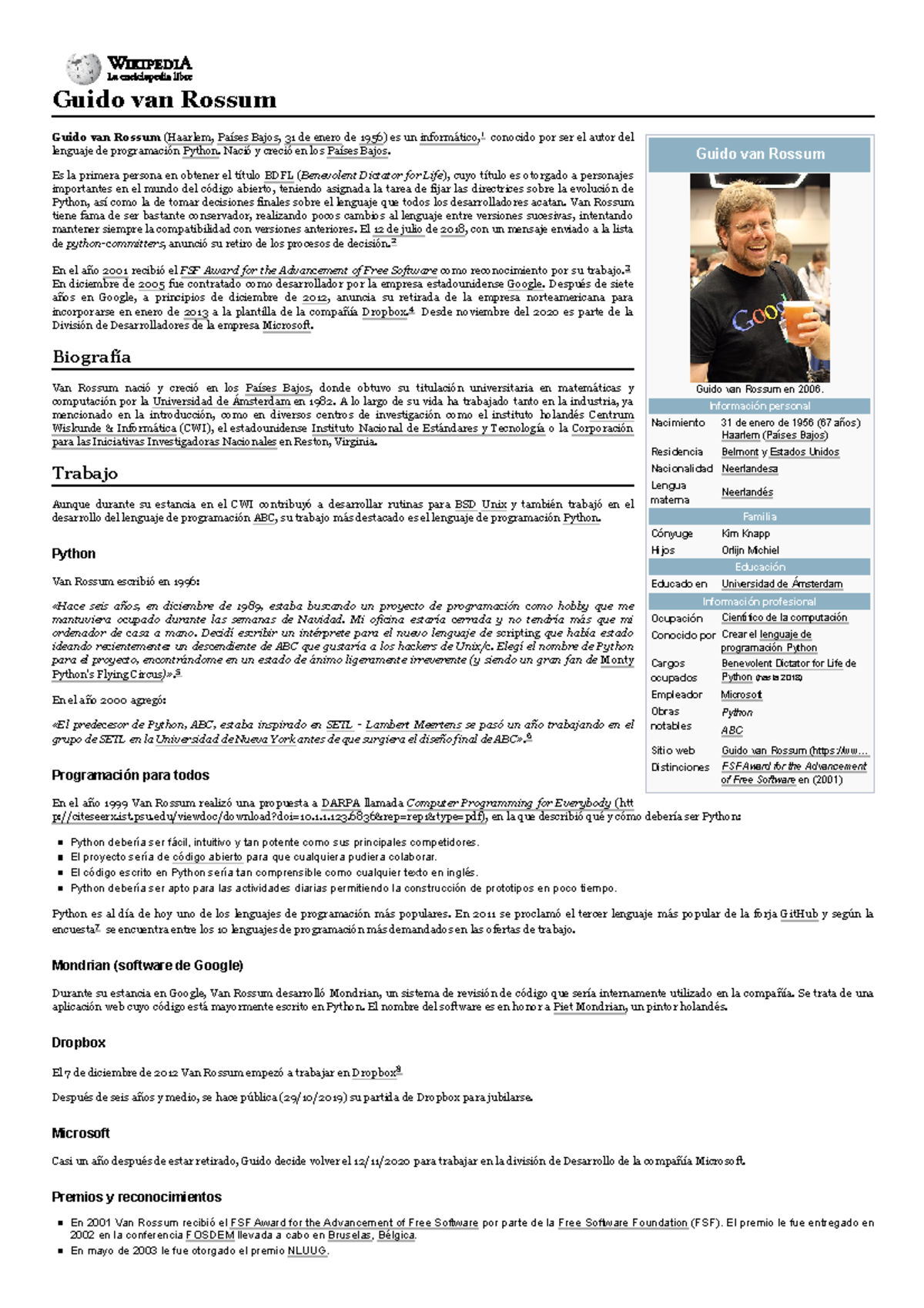 Guido van Rossum - Wikipedia, la enciclopedia libre - Historia - UTP ...